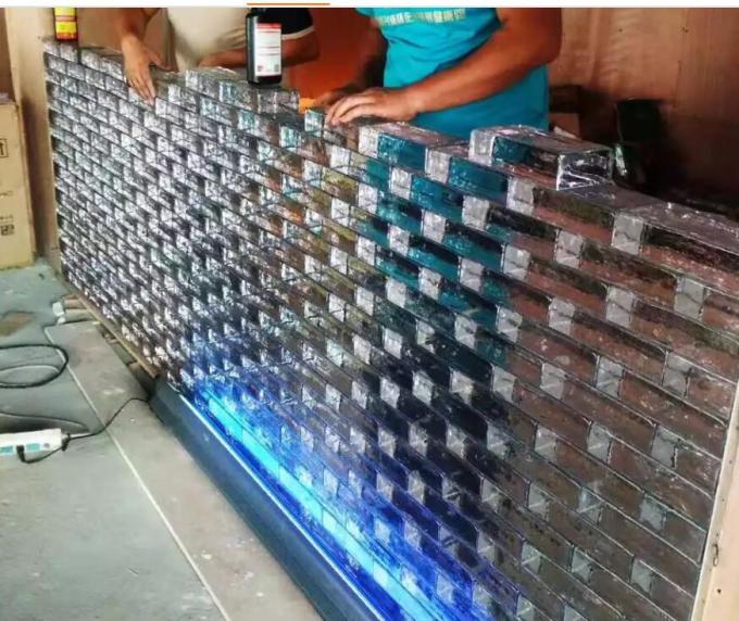 Customized Hot Melt Glass Brick Blocks Bubble Wall Partition Project ...