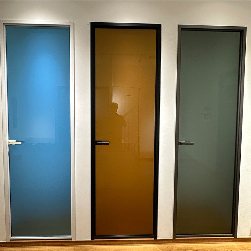 Customizable Tempered Glass Swing Door with Color Options for Modern Design