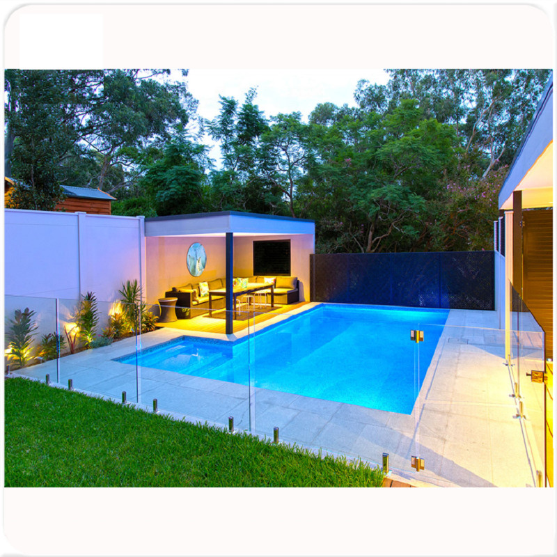 Aluminium Slat Safety glass fence panels , Swimming Pool Glass Fencing ...