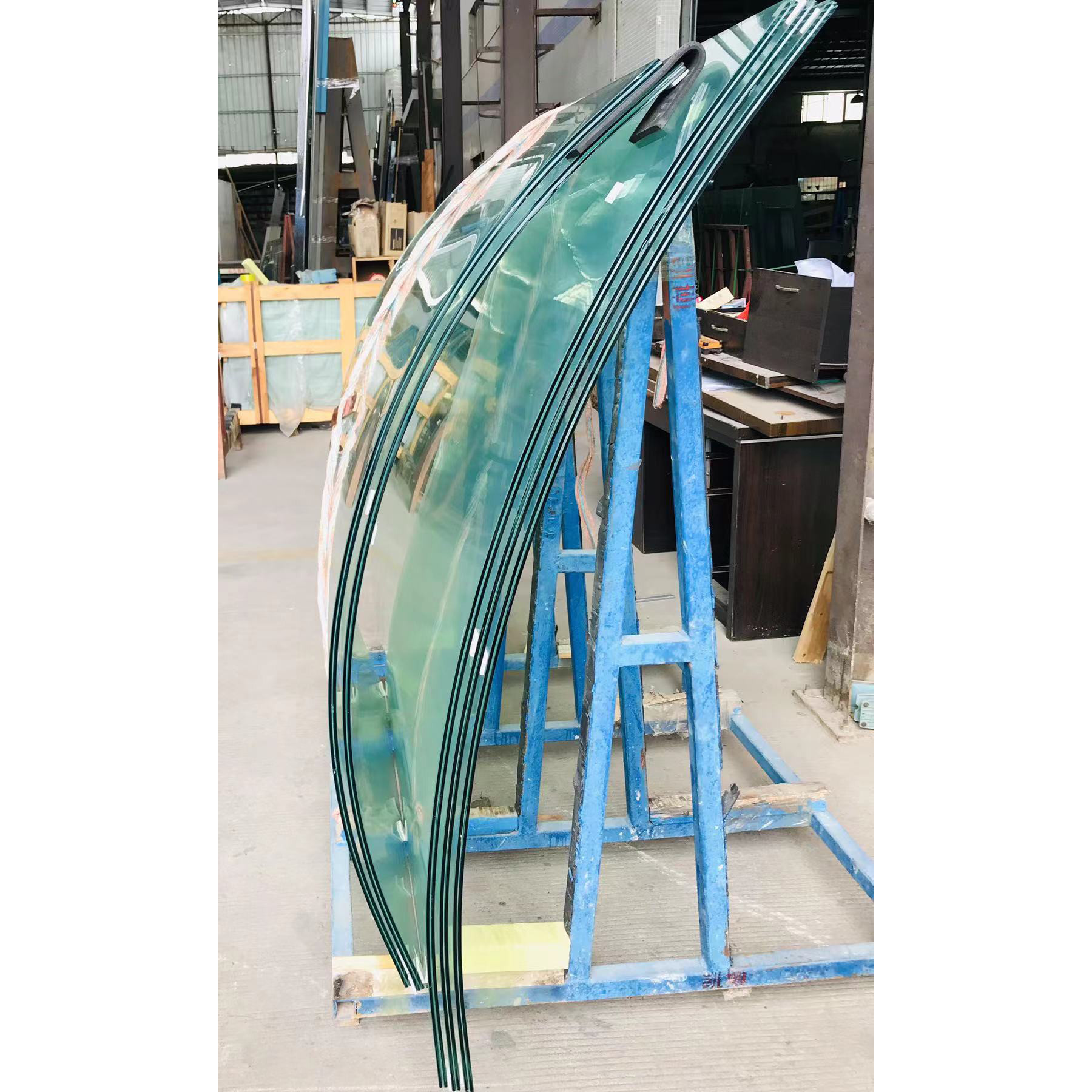 3mm-19mm Curved Tempered Glass Flat Edge Huge Bent Curved Glass