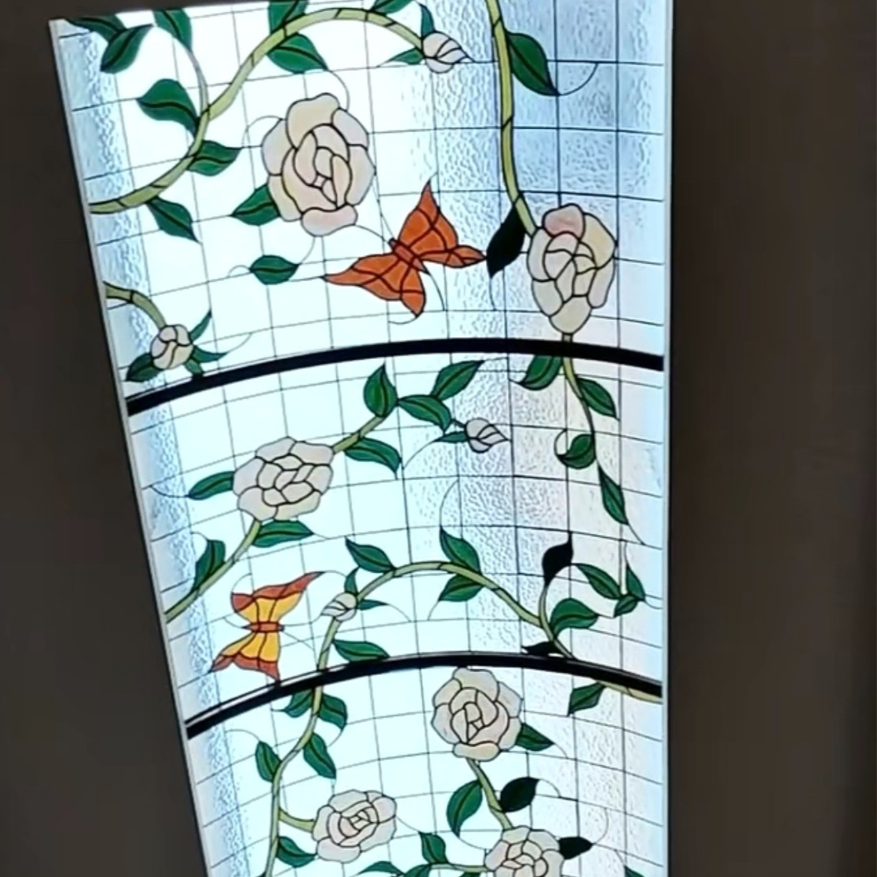 Beautiful Tiffiny Curved Style Stained Glass Home Room Decor For Roof ...