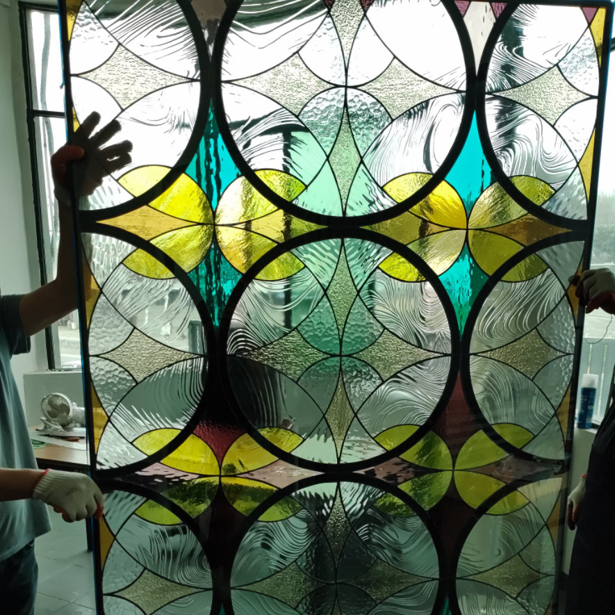 Art Mosaic Glass Stained Glass Welding Decorative Doors And Windows ...