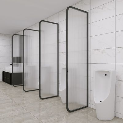 Public Tempered Glass Urinal Screen Partition Cubicle Toilet WC Divider ...